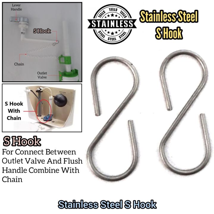 Stainless Steel S Hook For Toilet Flush Cistern Outlet Valve In Toilet ...