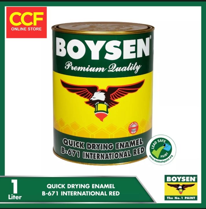 Boysen Quick Dry Enamel International Red 1 Liter B-671 | Lazada PH