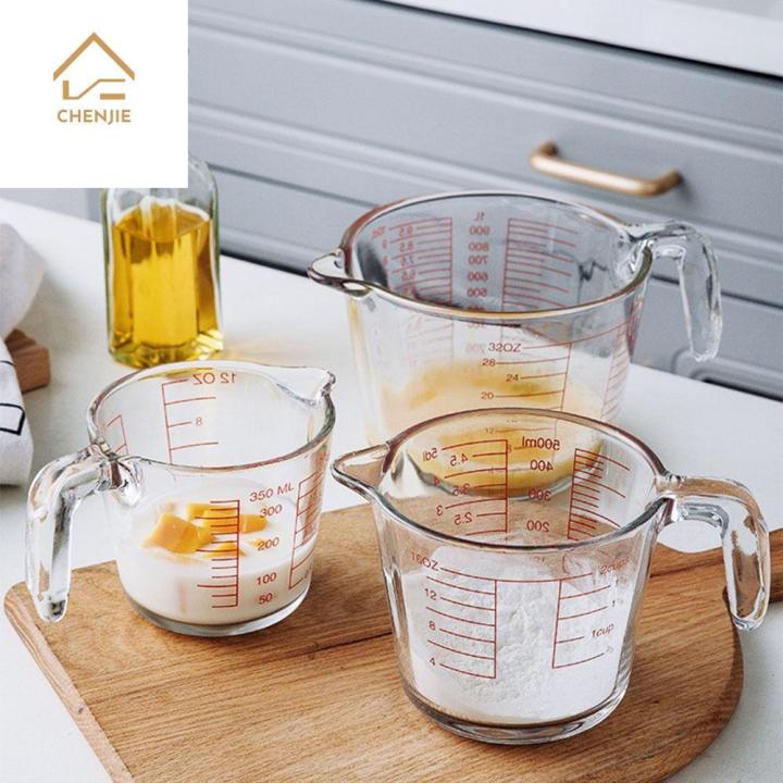 CHENJIE Trong suốt Cốc đo lường có cân Thủy tinh Lò nướng an toàn Cốc ...