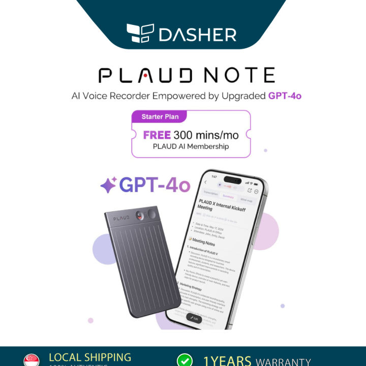 Five year warranty PLAUD NOTE Chat GPT Empowered AI Voice Recorder ...