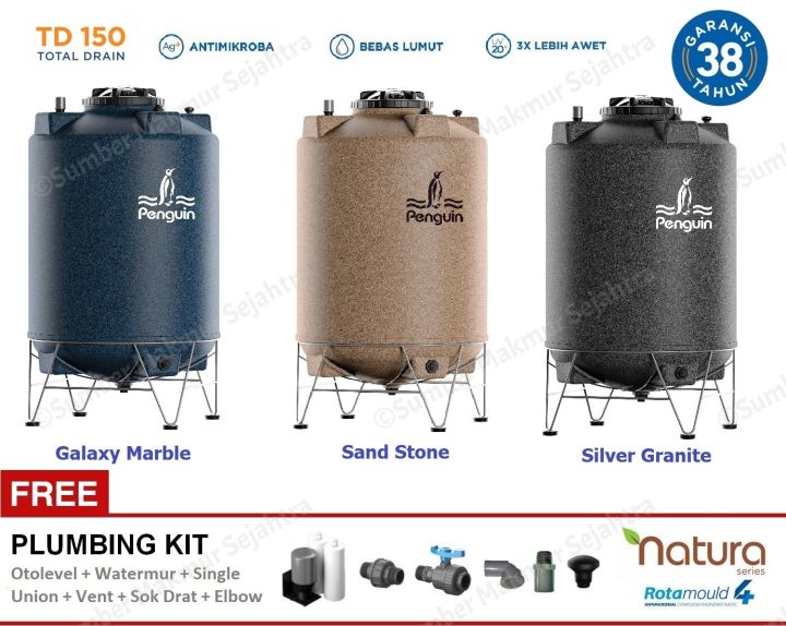 Penguin Tangki / Toren / Tandon Air Total Drain 1500 Liter - TD 150 | Lazada Indonesia