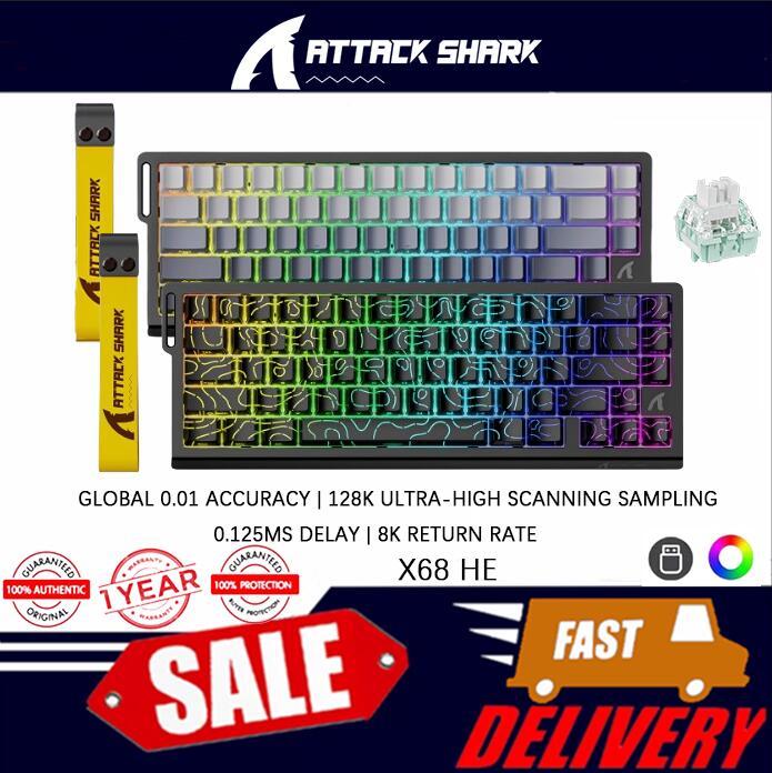 Attack Shark X68HE wired magnetic switch keyboard 8K return rate 128K ...