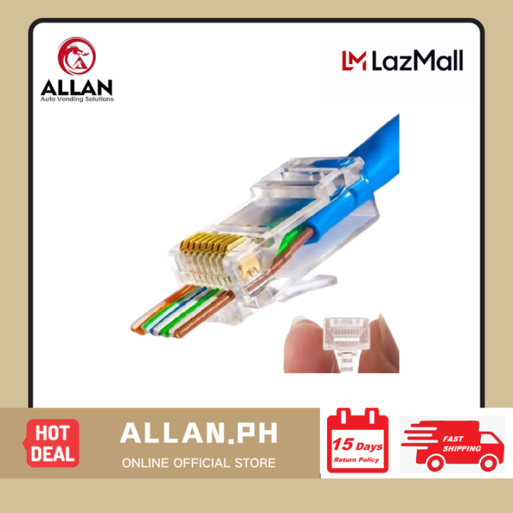 10pcs Pass Through Allan RJ45 Connector For Cat6 Network | Lazada PH