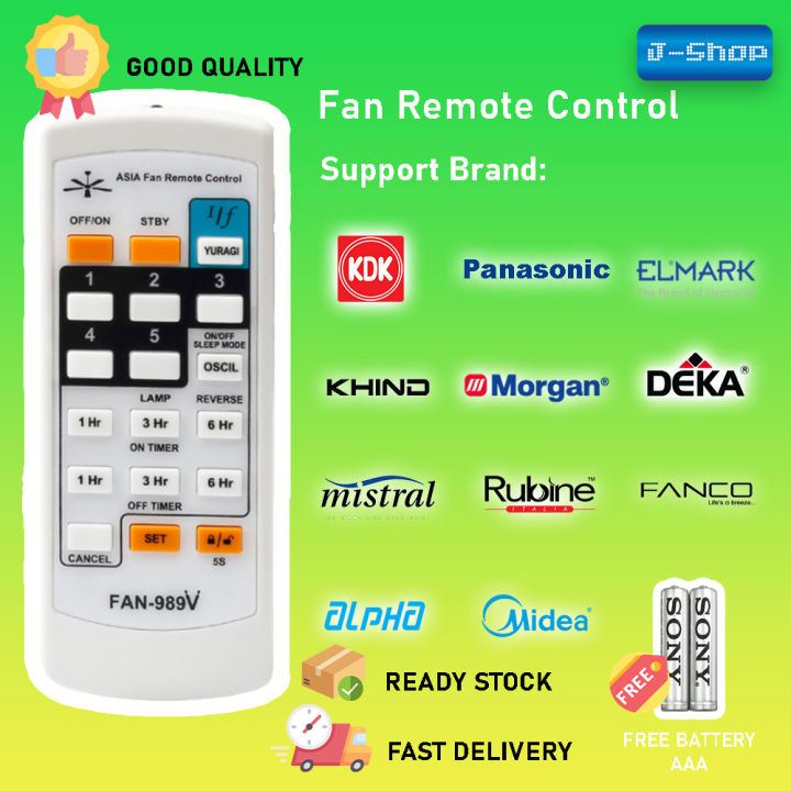 Universal Fan Remote Control RMF989 Deka Wings Elmark KDK REZO VENTUS ...