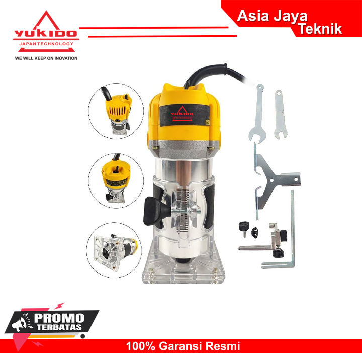 YUKIDO Mesin Profil Kayu murah komplit 400W Mesin Router Trimmer mesin ...