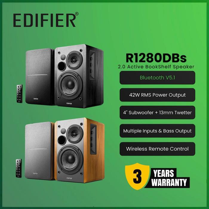 EDIFIER R1280DB R1280DBS R1280 DBS R 1280 POWERED BLUETOOTH BOOKSHELF ...