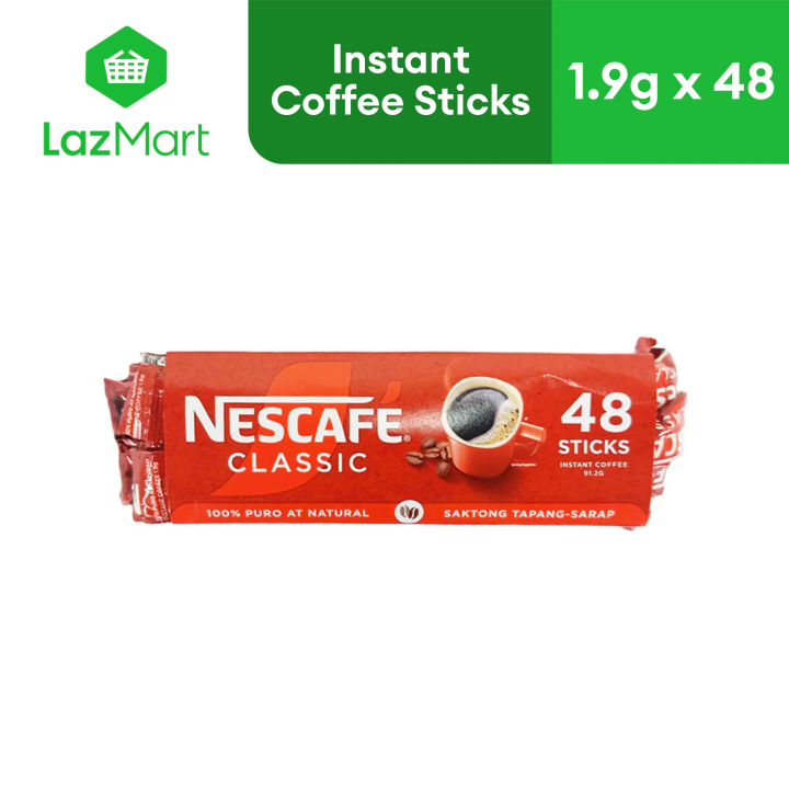 Nescafé Classic Instant Coffee Sticks 91.2g (1.9g x 48) | Lazada PH