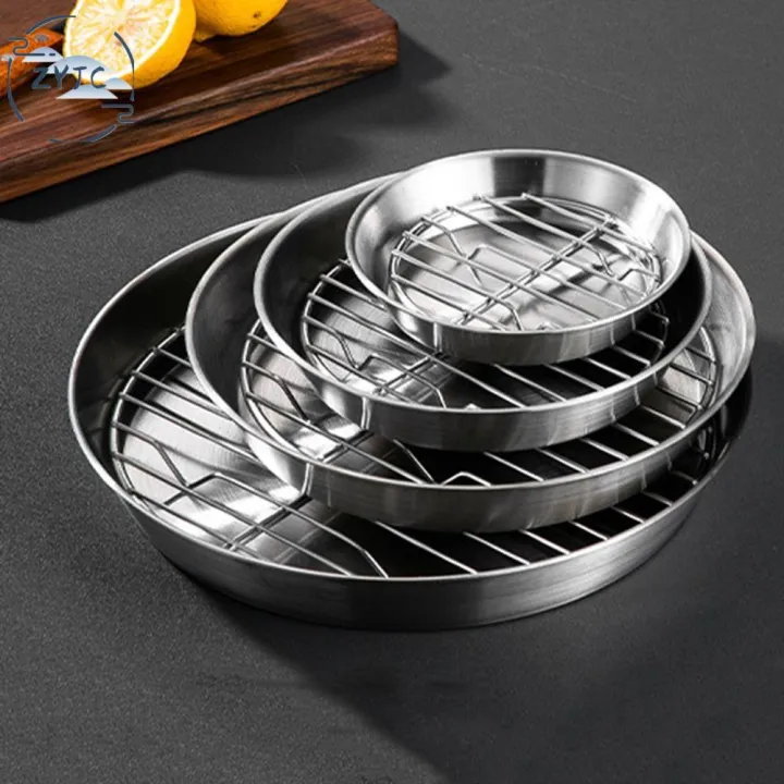 ZYJC MALL 304 Stainless Steel Air Fryer Baking Tray Non-stick Elevated ...