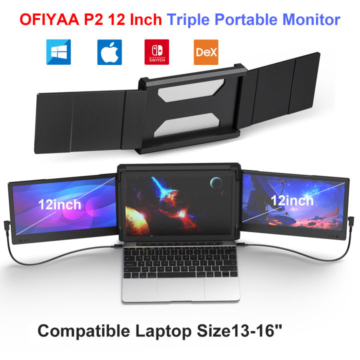 [Modenlife] OFIYAA P2 12 Inch Triple Portable Monitor Laptop Monitor ...