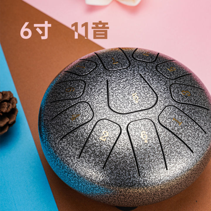 Hanpan 6-inch 11-tone D hollow drum steel tongue drum mini drum ...