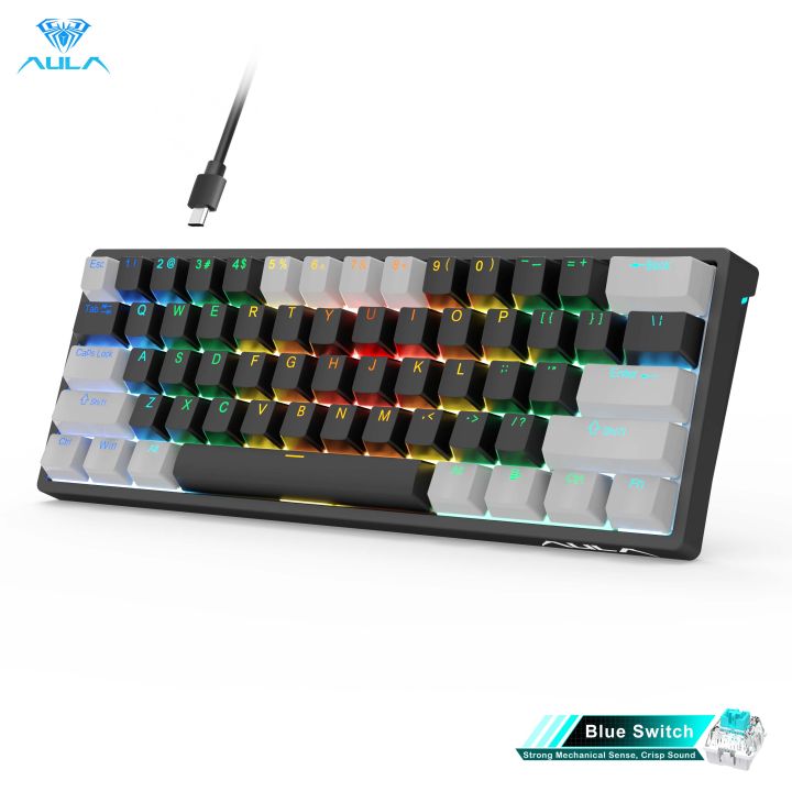 Aula Rgb 60 Percent Wired Gaming Mini With Brown Mechanical Hot ...