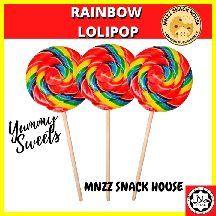 OFFER !! Lolipop Fruits Rainbow Gula gula Pelangi snacks sweets candy ...
