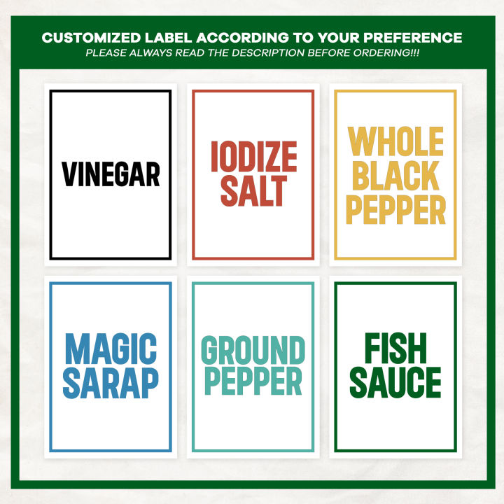 #2 Customized Kitchen Laundry Pantry Name Waterproof Sticker Label ...