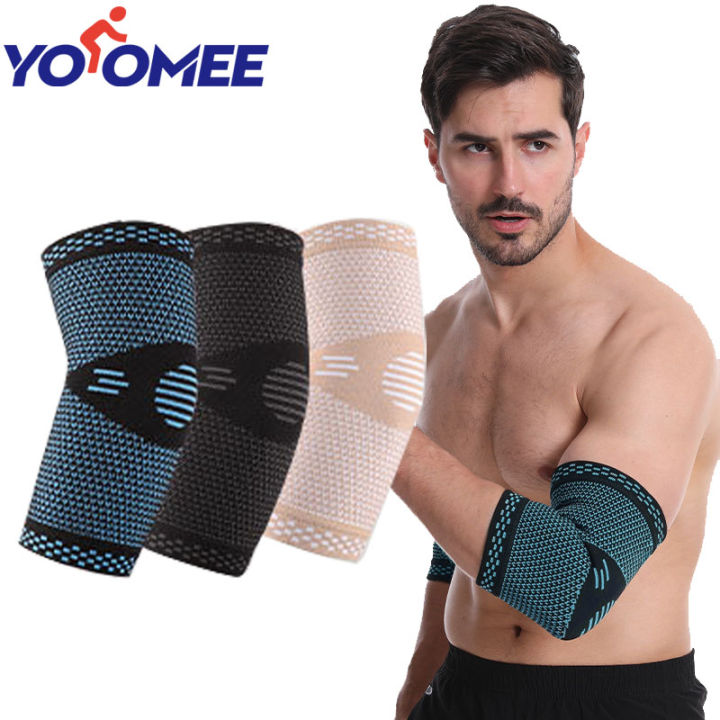 Yoomee อุปกรณ์แผ่นป้องกันข้อศอกทำจากไนลอนกีฬายิมยืดหยุ่นพยุงข้อศอก1ชิ้น ...
