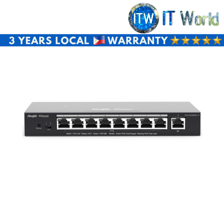 Itw | Ruijie Reyee RG-ES209GC-P 9-port Gigabit Smart Cloud Managed PoE ...
