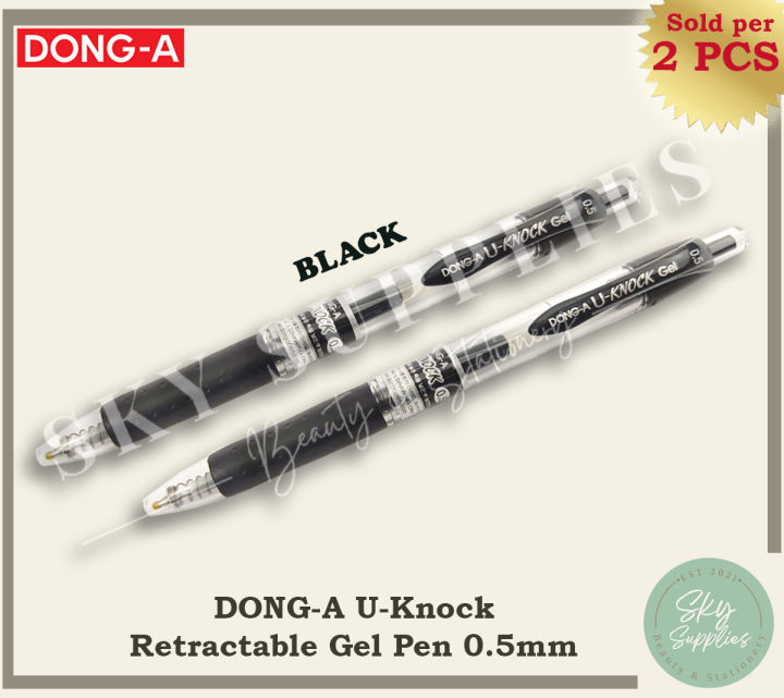 2pcs Dong-A U-Knock Gel Ink Ballpoint Pen Retractable 0.5mm | Lazada PH