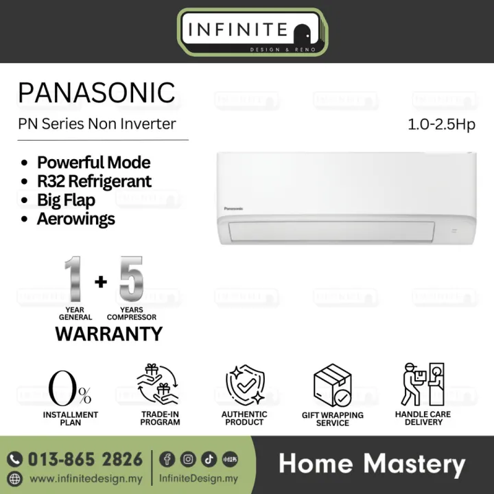 Panasonic PN Series Non Inverter Air Conditioner 1.0/1.5/2.0/2.5Hp | Lazada