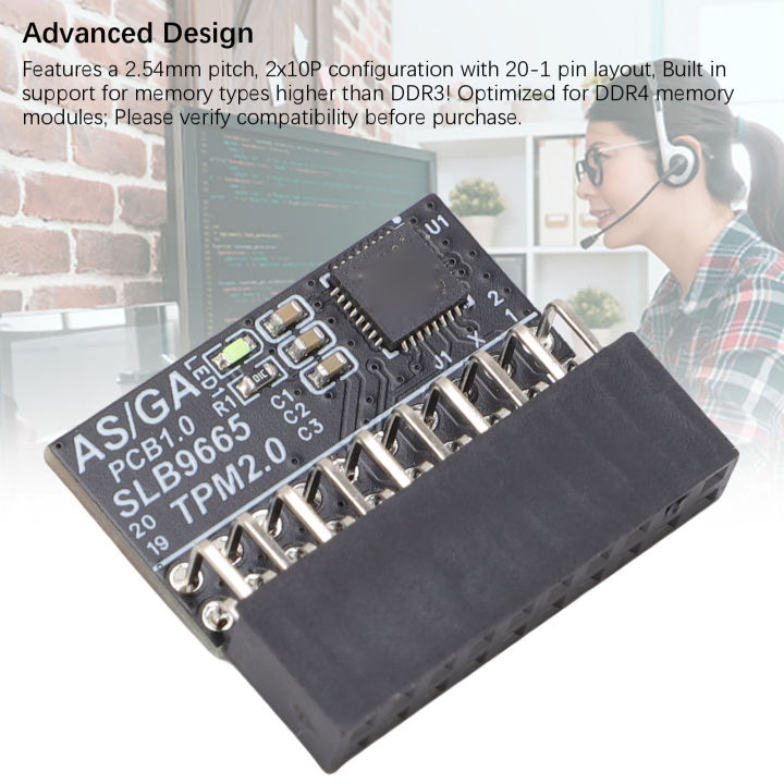 TPM 2.0 Encryption Security Module 2x10P LPC Interface 20 PIN TPM 2.0 ...