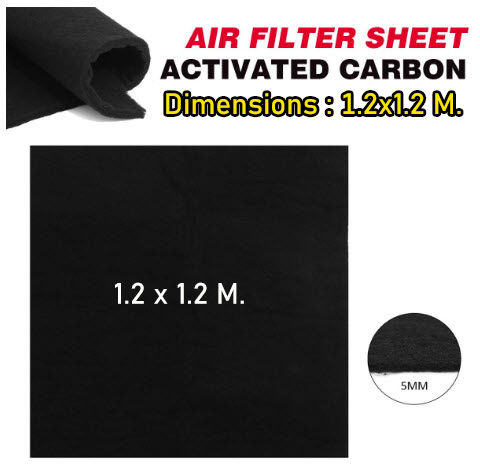 1.2Mx1.2M 5mm. Universal Activated Carbon Foam Sponge Air Filter Sheet ...