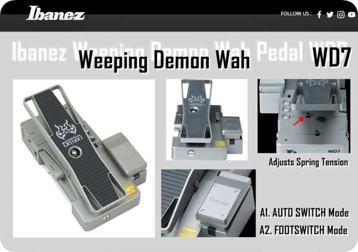เอฟเฟค กีตาร์ Ibanez เสียง WAH WAH รุ่น Weeping Demon Wah Pedal # WD7 ...