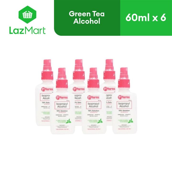 1st Pharma 70% Isopropyl Alcohol with Moisturizer Green Tea 60ml - Pack ...