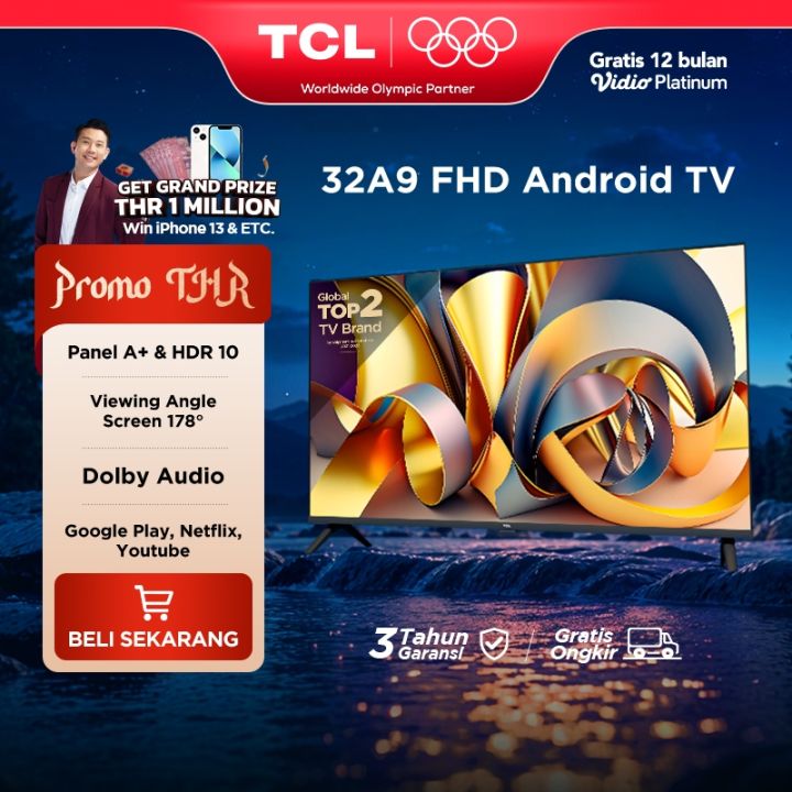 PROMO SPESIAL [FHD Google Assist] TCL 32 Inch Smart Android TV - Dolby ...