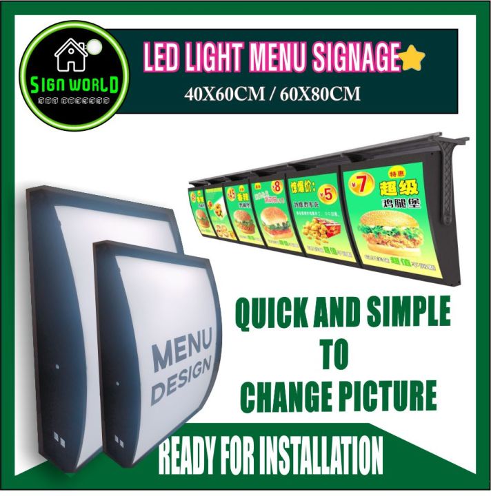 Menu LED Light Box Film Signage (TypeA) / Promo Logo Sign DIY ...