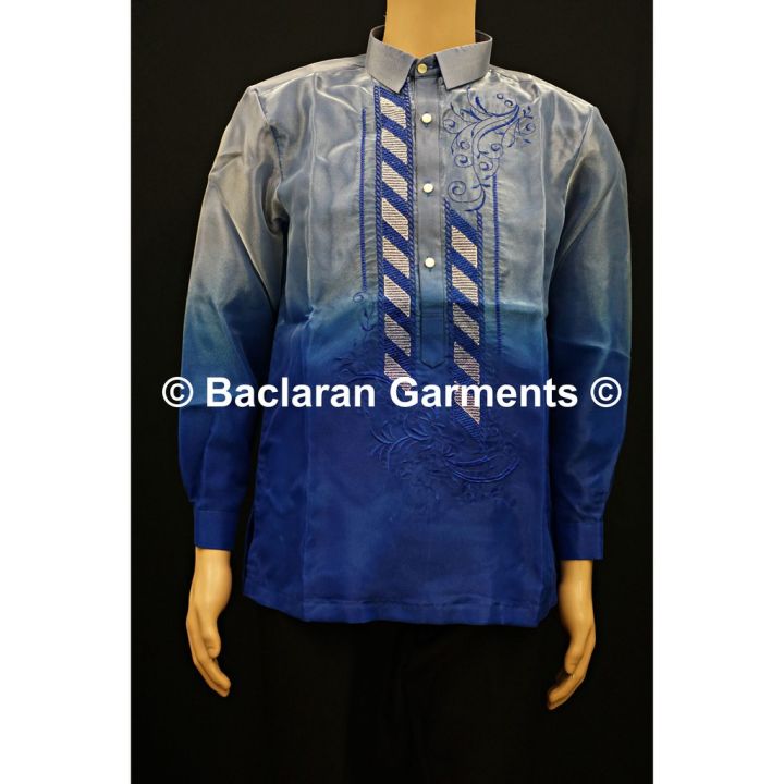 【THE NEW】 HIGH QUALITY MONOCHROMATIC BARONG TAGALOG #8 BLUE | Lazada PH