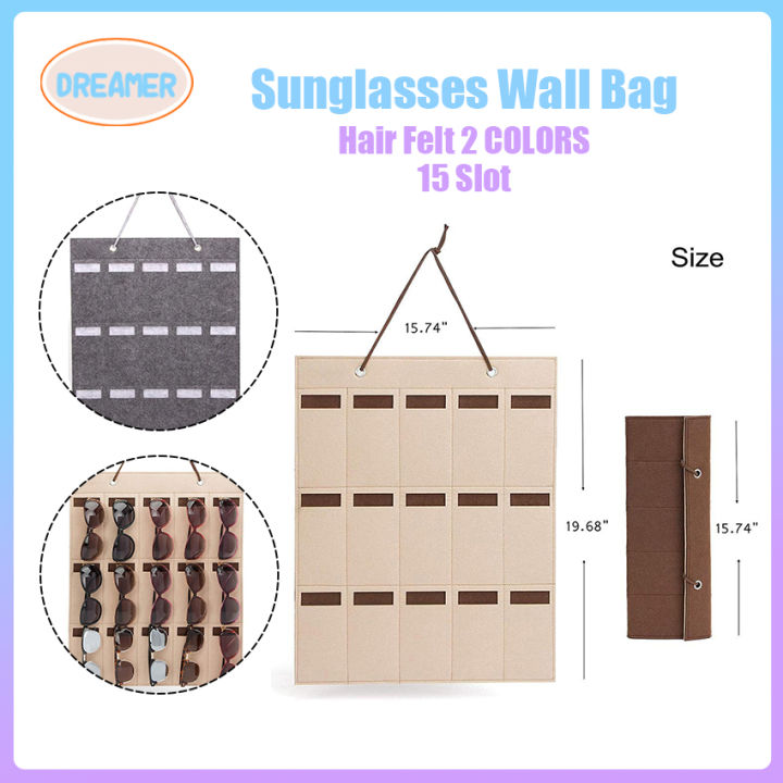 15 Slot Felt Sunglasses Storage Organizer Hanging Eyewear Storage Rack ...
