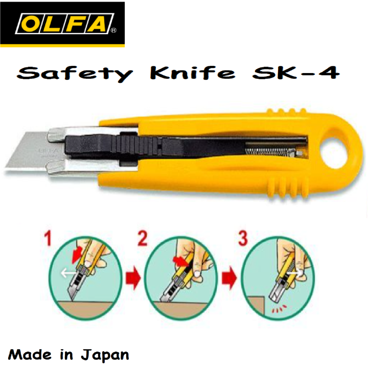 OLFA SK-4 Safety Knife Carton Opener Cutter Retractable blade Made in Japan | Lazada