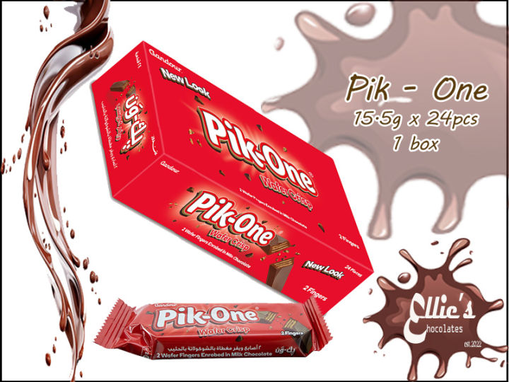 Pik-One Wafer Crisps Chocolate 15.5g x 24 (1 box) - Ellie's Chocolates ...