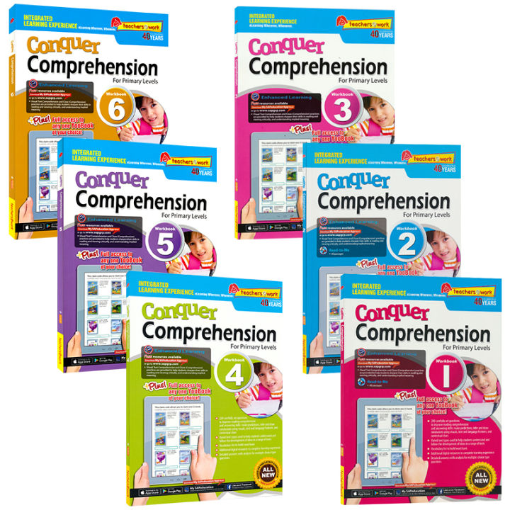 SAP Conquer Comprehension Workbook Grade 1-6 English reading Comprehension training Workbook ...