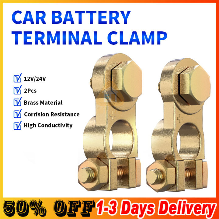 Original fast delivery 2PCS 12V/24V Battery Terminal Clamp Connectors Heavy-Duty Battery ...