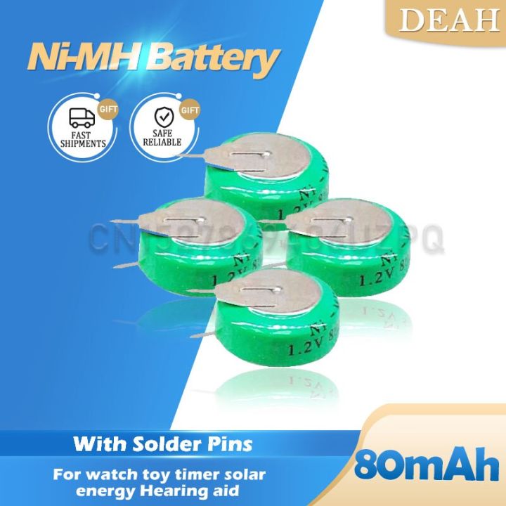 1-8PCS 1.2V 80mAh Nickel-metal Hydride Ni-MH Ni MH Rechargeable ...