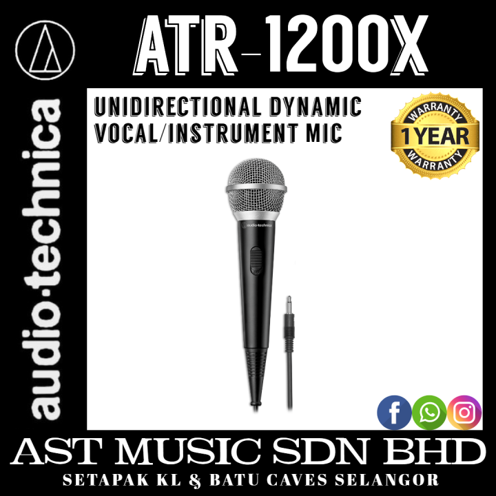 Audio Technica ATR1200X Series Unidirectional Dynamic Vocal Instrument ...