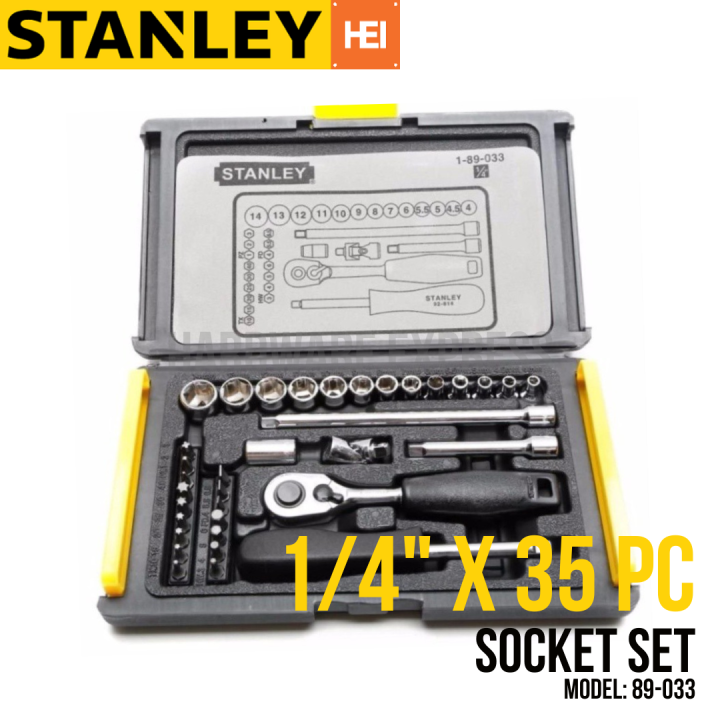 Stanley Socket Set 1/4" Drive 35 piece (89-033) | Lazada PH