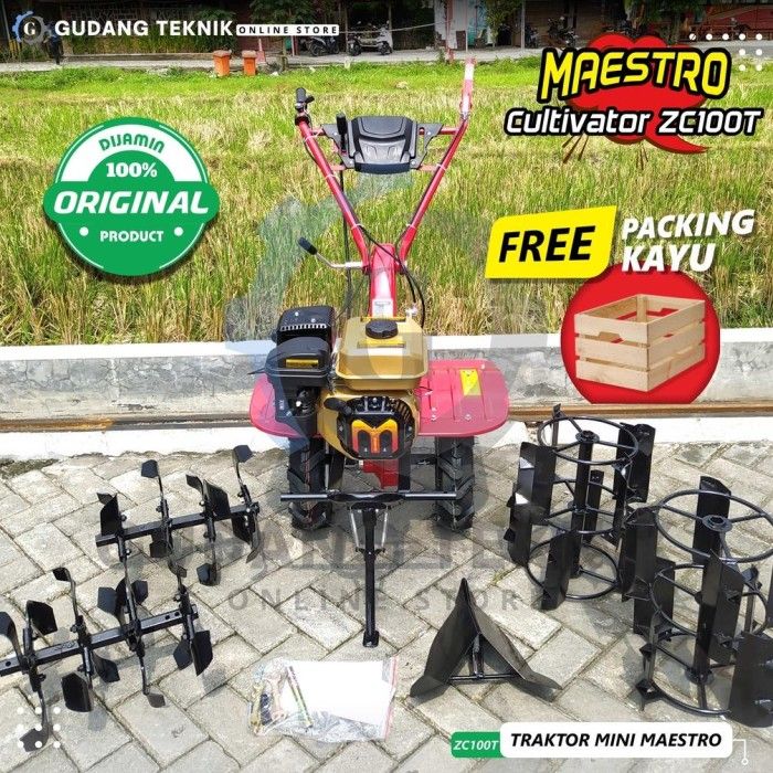 Mesin Traktor Mini Cultivator MAESTRO ZC100T / Mesin Bajak Sawah Basah ...