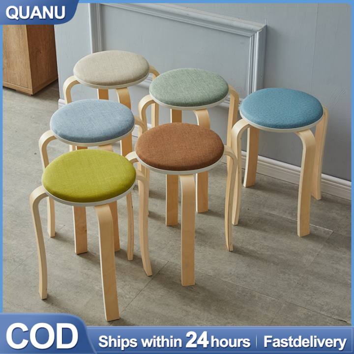 QUANU-[Bearing 150kg] Solid Wood Dining Room Chair Wooden Stackable ...