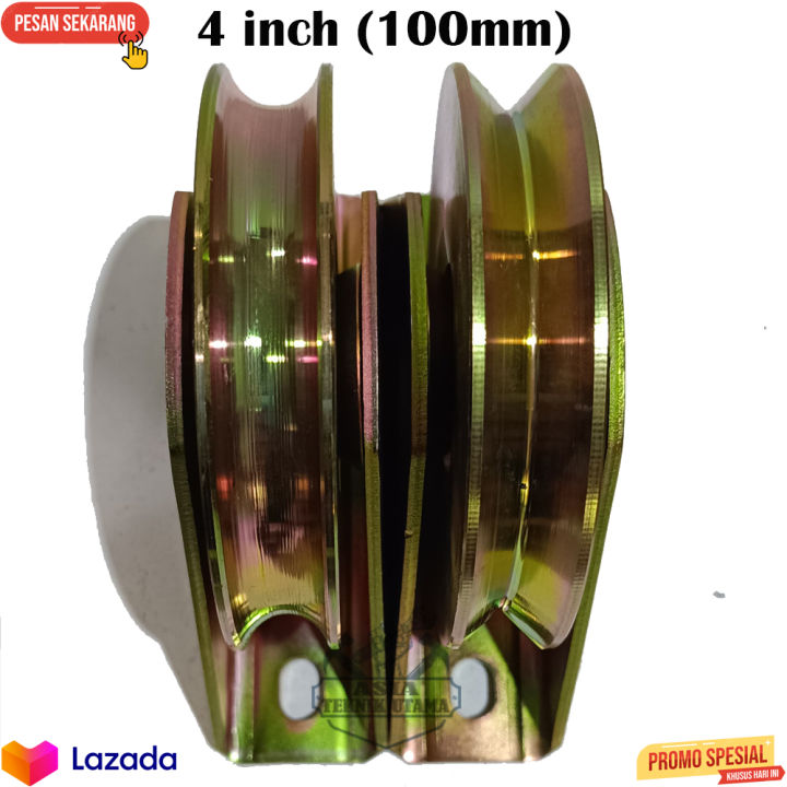 100 Mm Roda Gerbang Pagar Roda Pagar Model U & V Roda Pintu Pagar Besi ...