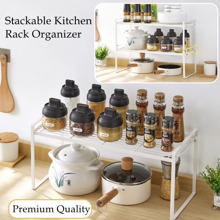 Japanese Style Stackable Kitchen Rack Organizer / Simple Spice Rack ...