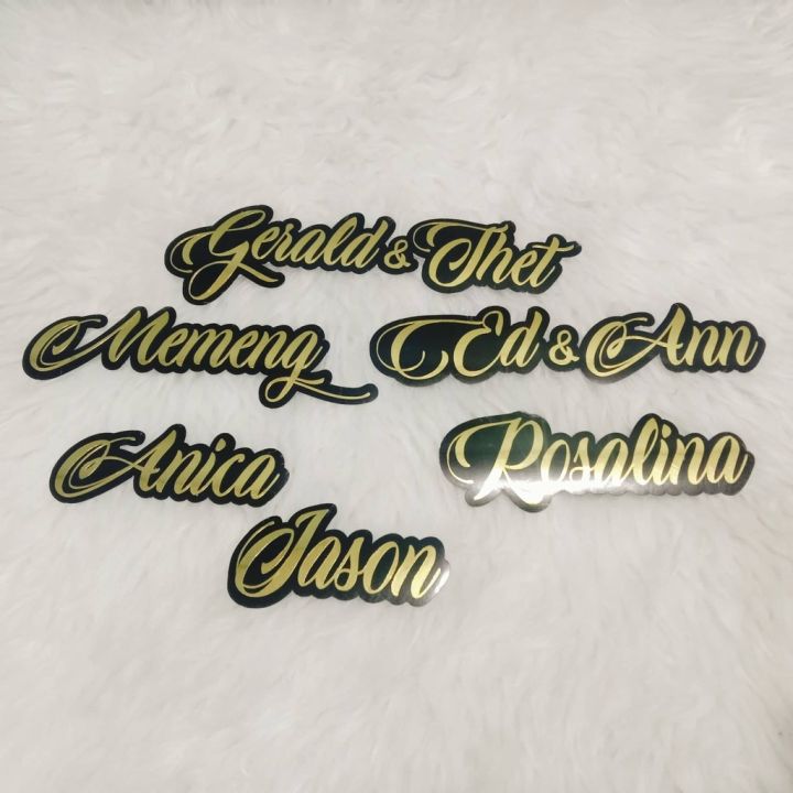 Gold Chrome Sticker Names (custom made) (Waterproof) *pls. read the ...