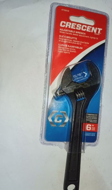 CRESCENT ADJUSTABLE WRENCH - BLACK PHOSPHATE FINISH BOX PACKAGING HEAVY ...