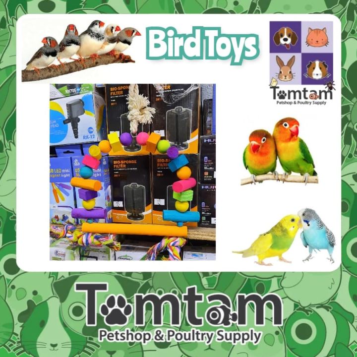 Bird Colorful Wooden Cube Swing Large Round Flooring Pet birdy Toys ...