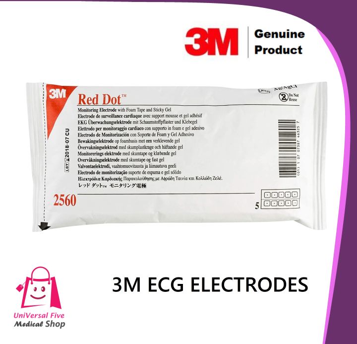 3M ECG Electrodes 3M Red Dot Disposable ECG Electrodes Adult Size . No ...