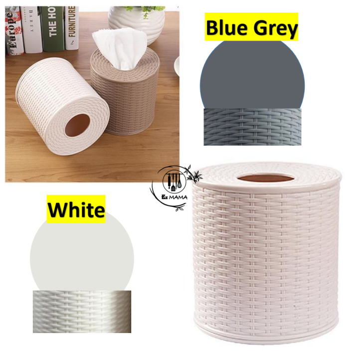 Tahan debu Penutup Putaran Rotan gaya vintage Serbet Toilet roll kertas ...