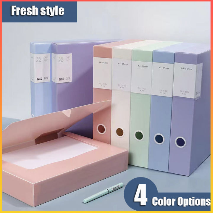 A4 File Box Folder Data Book Storage Box Plastic File Box Large Capacit ...