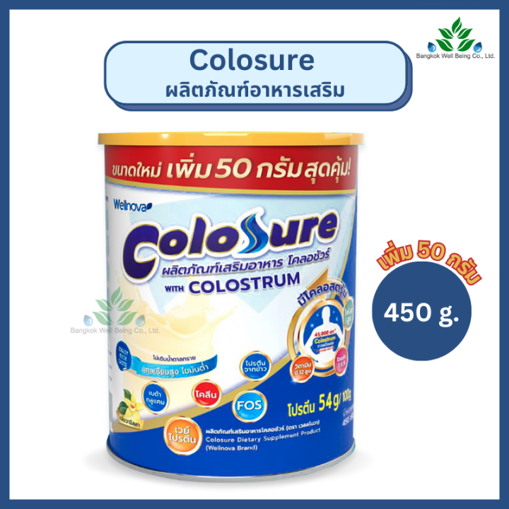 Colosure โคลอชัวร์ นมผู้สูงอายุ ผลิตภัณฑ์เสริมอาหาร 450 g. /900 g ...