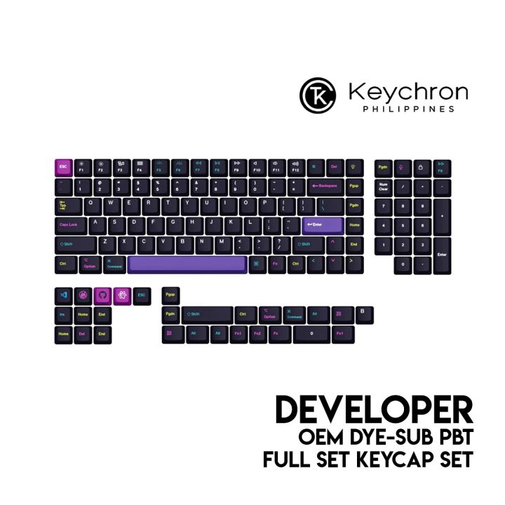 Keychron OEM Dye-Sub PBT Full Set Keycap Set - Developer, T8 | Lazada PH