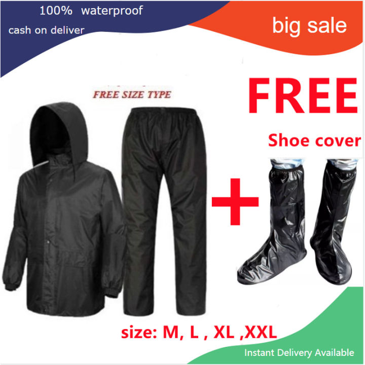 Motorcycle raincoat + waterproof rain shoe cover | Lazada PH