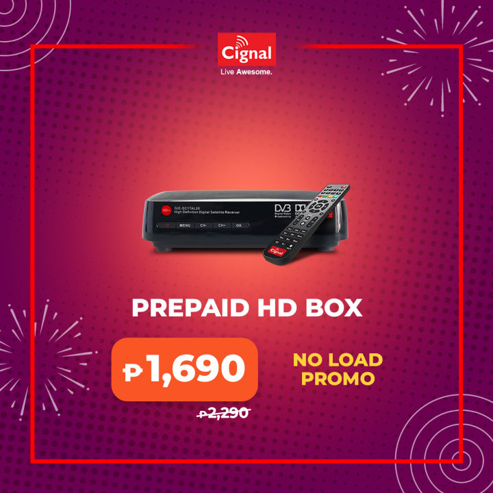 Cignal HD Prepaid Box only | NO FREE LOAD (must have an existing ...